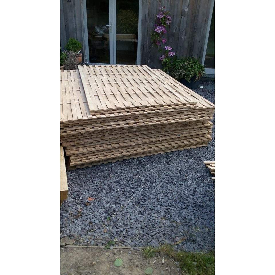 Solid Oak Woven Fence Panels — J&R Woodcraft