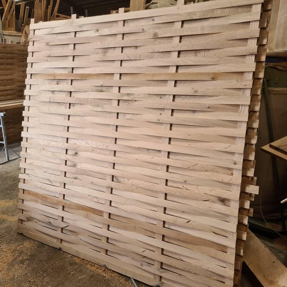 Solid Oak Woven Fence Panels — J&R Woodcraft