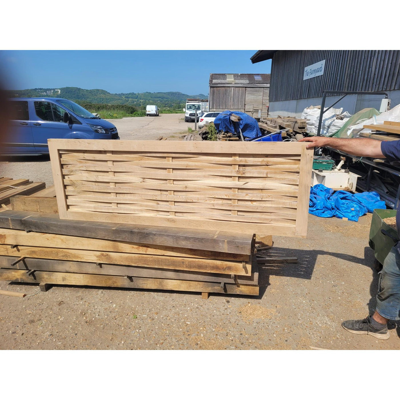 Solid Oak Woven Fence Panels - Framed — J&R Woodcraft